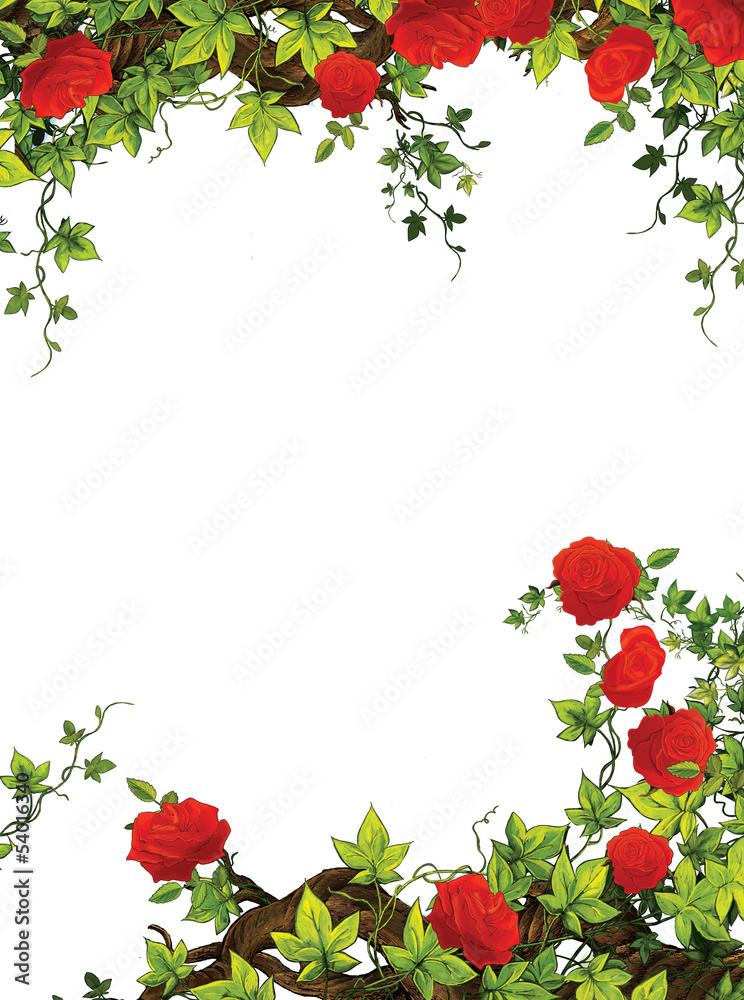 The rose frame - border - template Stock Illustration | Adobe Stock