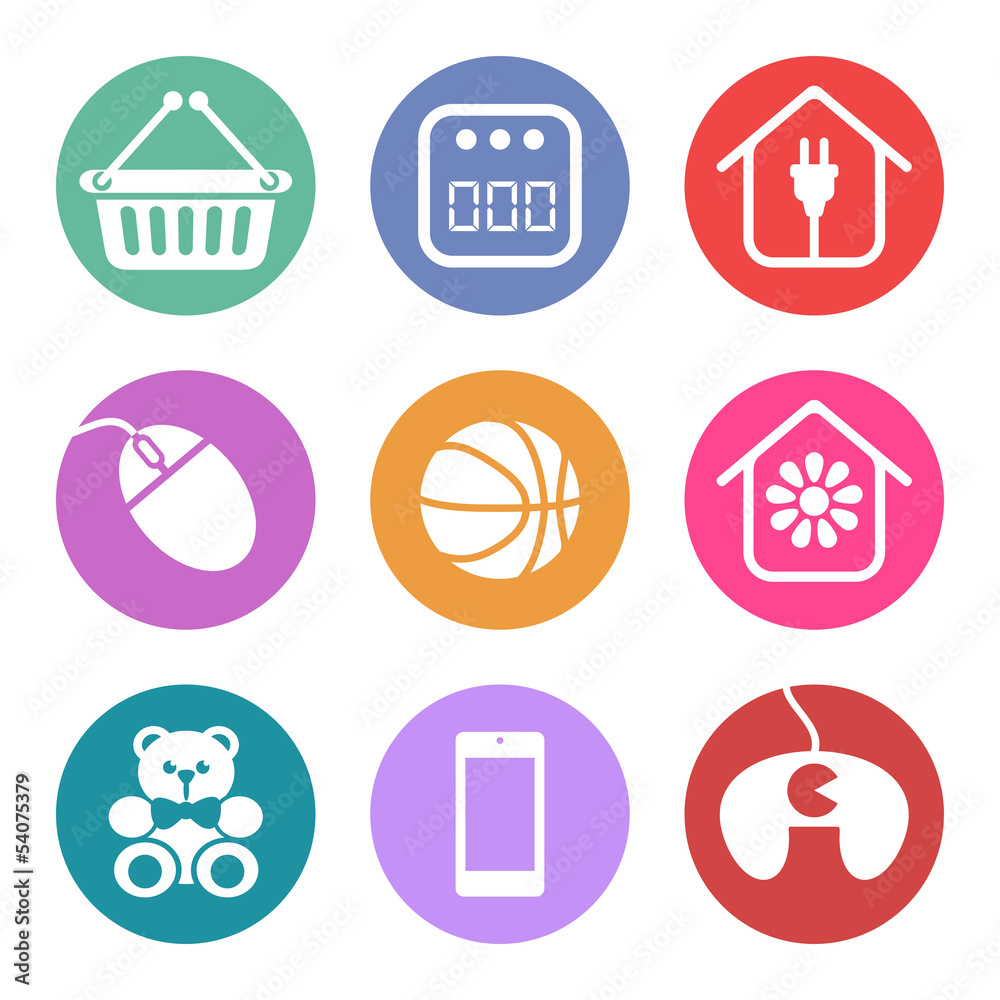 Conjunto de iconos para secciones de supermercado Stock Vector | Adobe ...