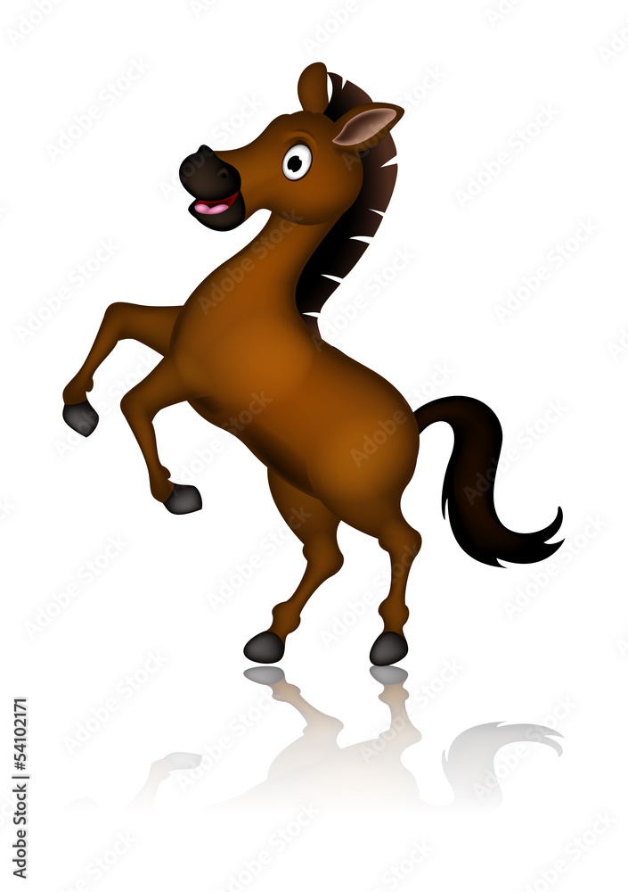 cute Cartoon horse rearing up Stock Vector | Adobe Stock