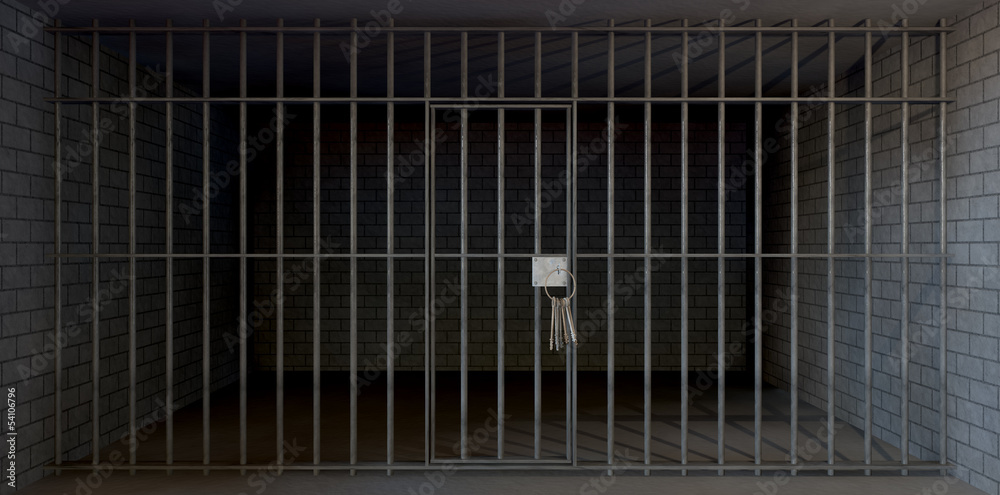 Jail Cell Full View With Keys Stock Photo | Adobe Stock