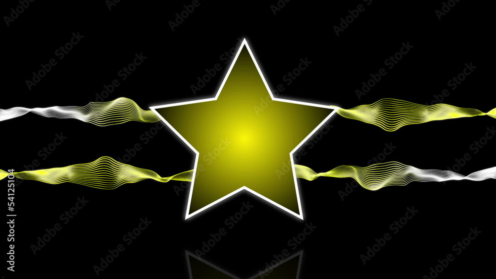 Yellow star logo with animated strings Stock Video | Adobe Stock