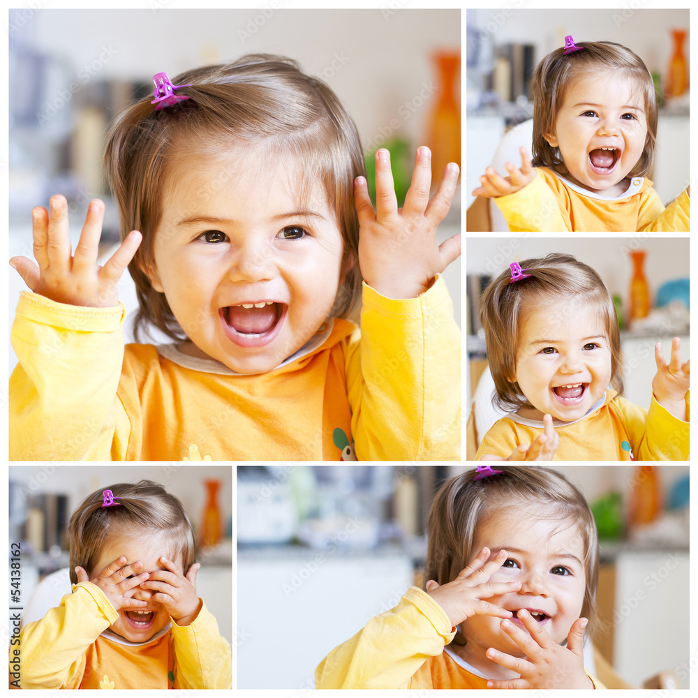 Bambina che ride Collage Stock Photo | Adobe Stock