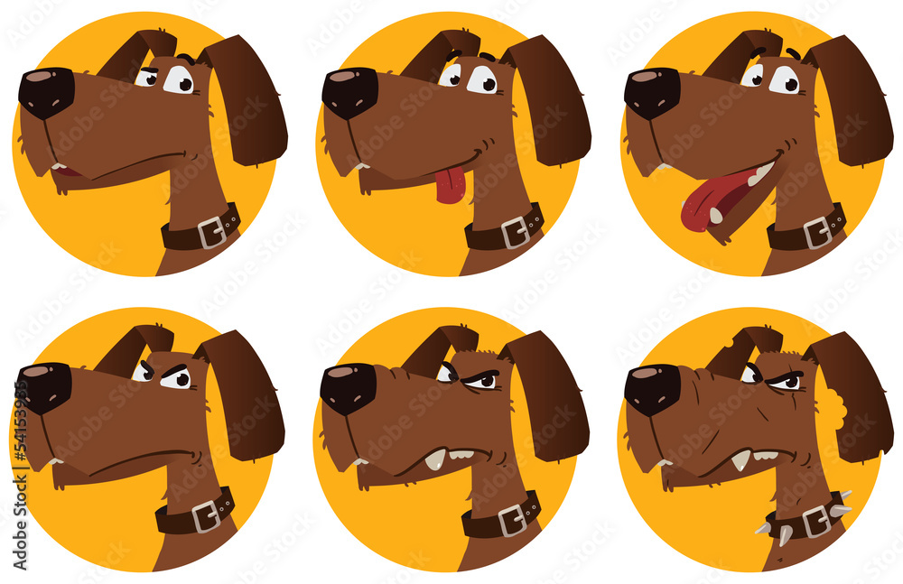 cartoon dog emotions Stock Vector | Adobe Stock