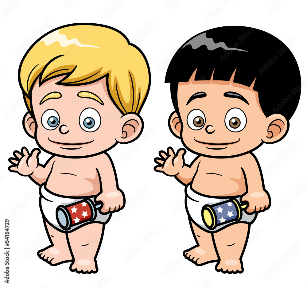 Vector illustration of Cartoon baby Stock Vector | Adobe Stock