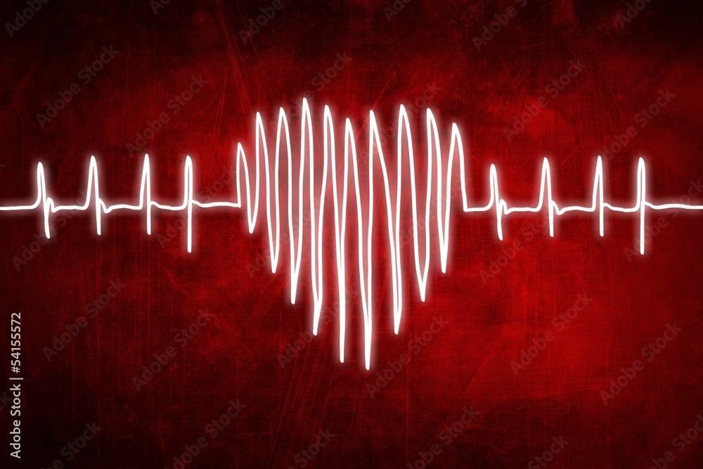 Cardiogram chart heartbeat, hand drawing sketch Stock Illustration ...