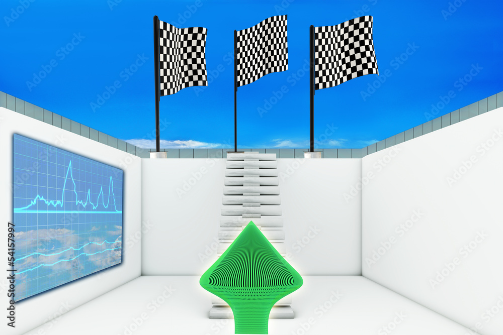 Zielfahnen - 3D Render Stock-Illustration | Adobe Stock