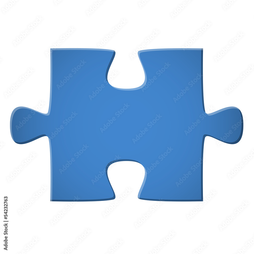 Puzzleteil blau Stock-Vektorgrafik | Adobe Stock