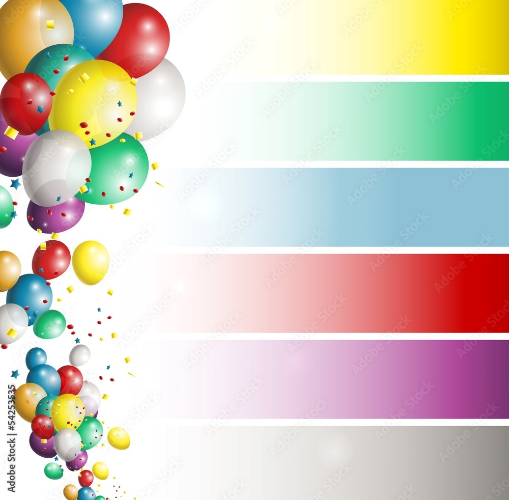 Vector illustration of balloon's arch with colored background Stock ...