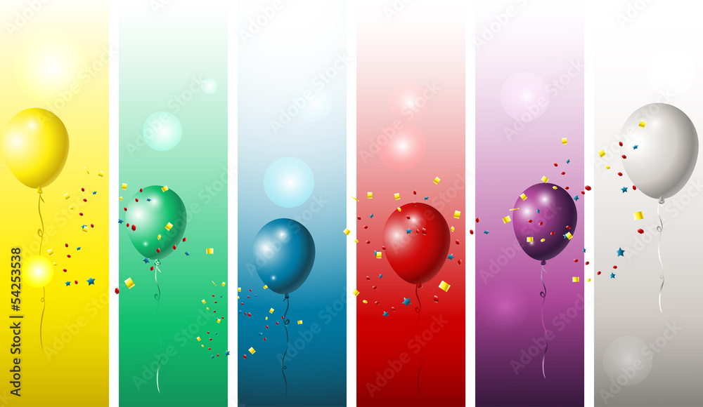 Vector illustration of balloon arch with colored background Stock ...