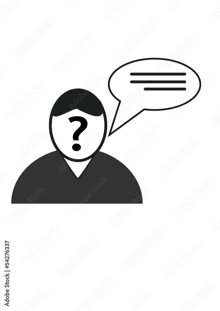 Mann mit Fragezeichen Stock Vector | Adobe Stock