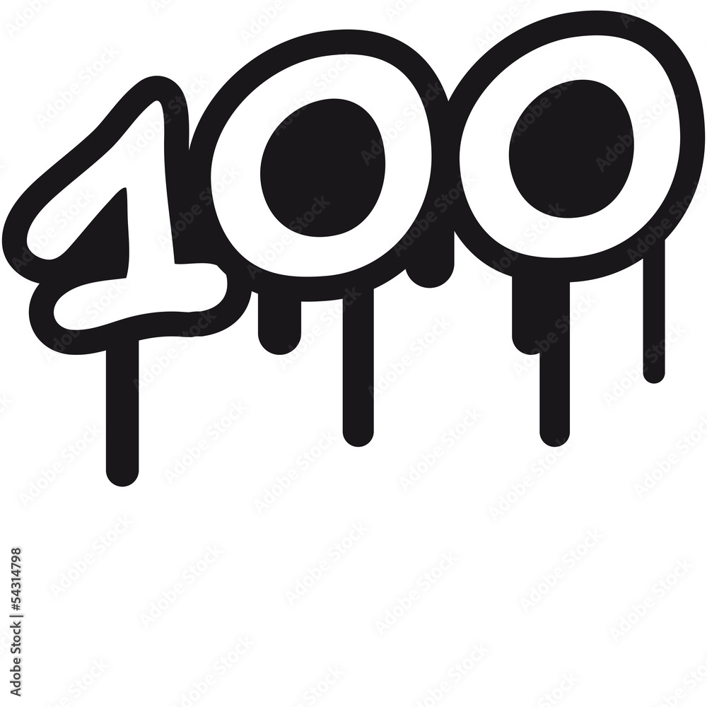 Number 100 Graffiti Design Stock Illustration | Adobe Stock