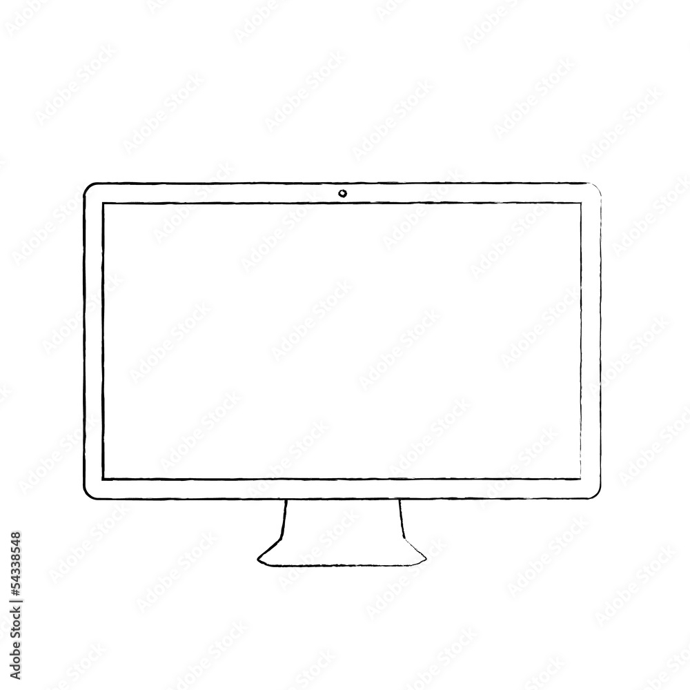 Hand-drawn computer display vector illustration Stock Vector | Adobe Stock
