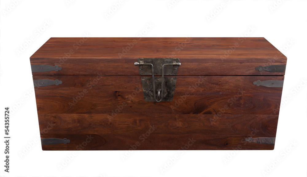 Closed wooden chest frontal view Stock Photo | Adobe Stock