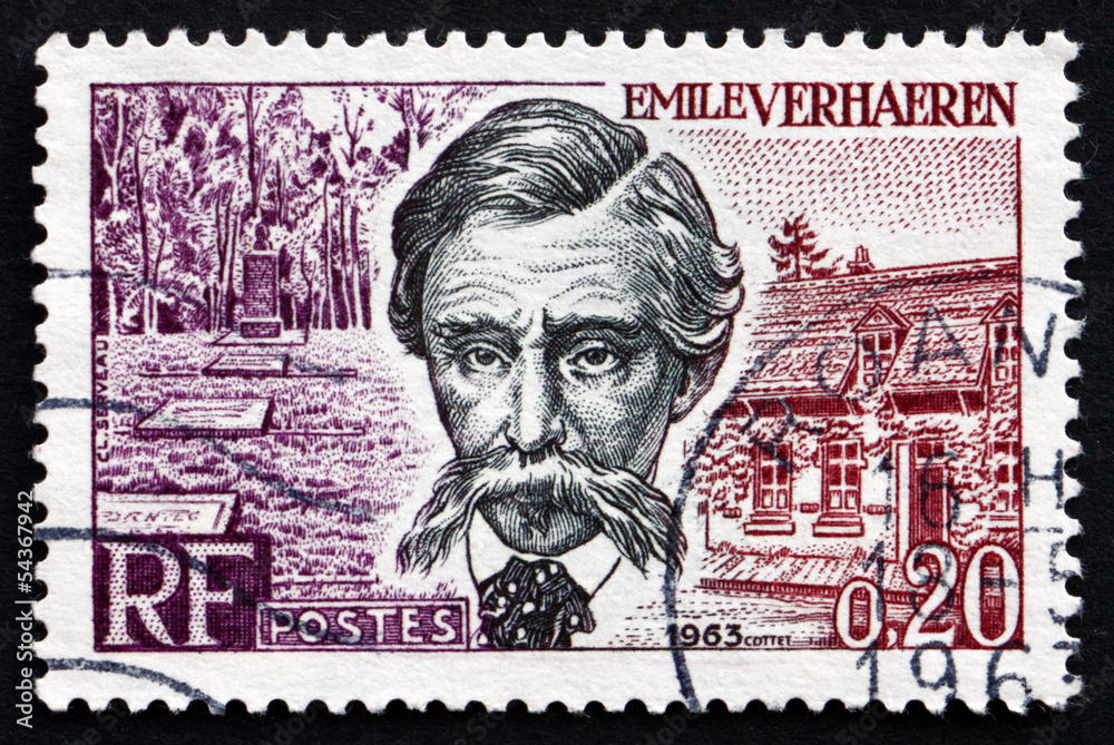 Postage stamp France 1963 Emile Verhaeren, Belgian Poet Stock Photo ...