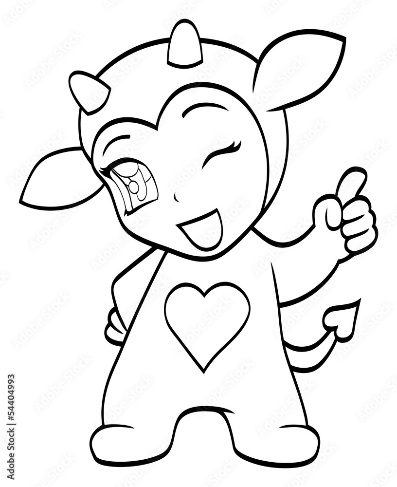 Cartoon chibi imp Stock Vector | Adobe Stock