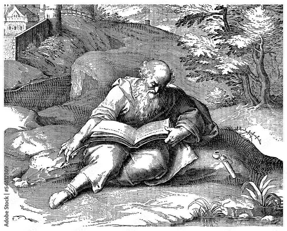 Ancient Greece : Philosopher Writing ilustración de Stock | Adobe Stock