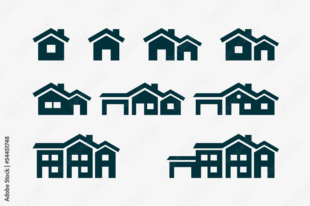 House Icon Set Stock-Vektorgrafik | Adobe Stock