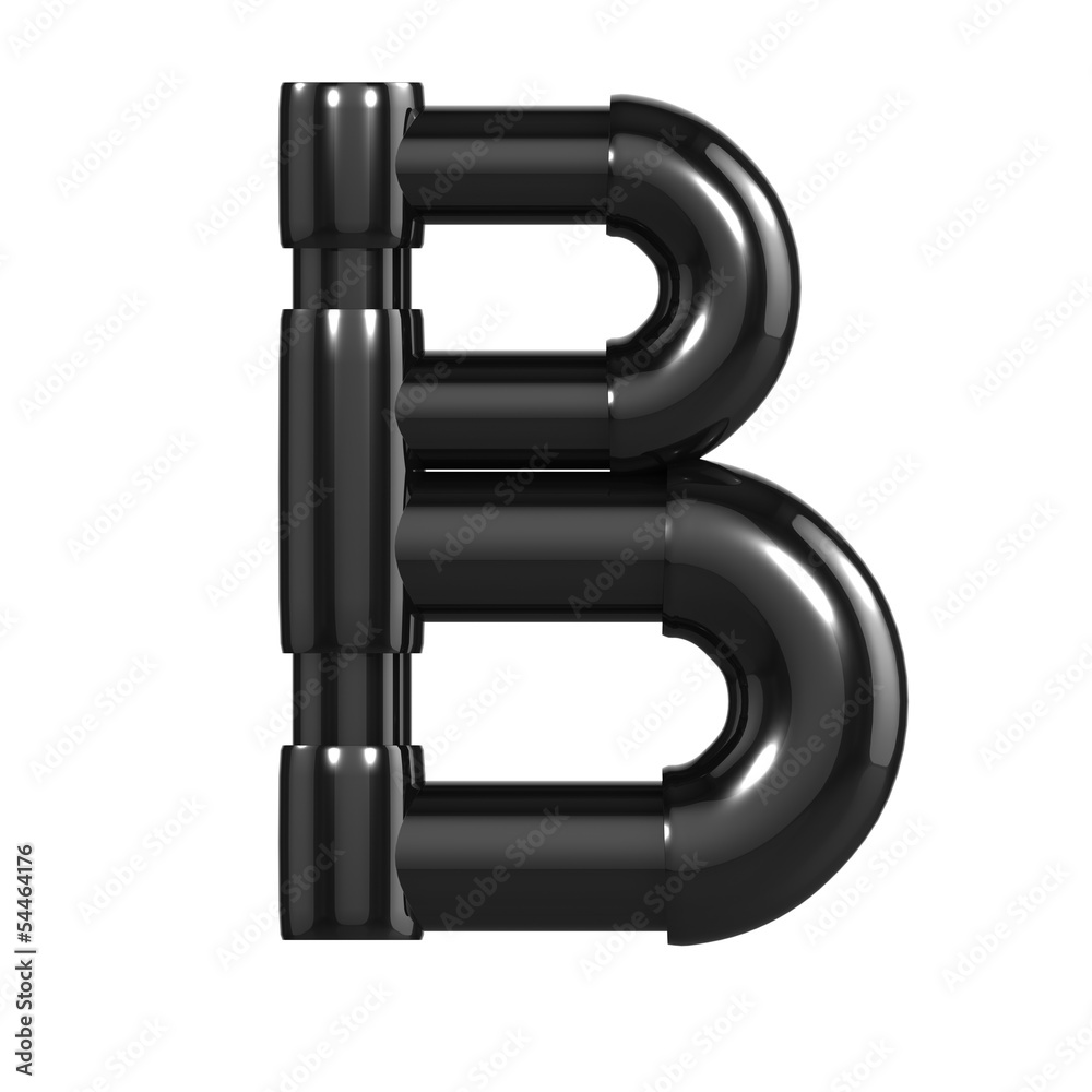 Black Plastic Alphabet B Stock Illustration | Adobe Stock