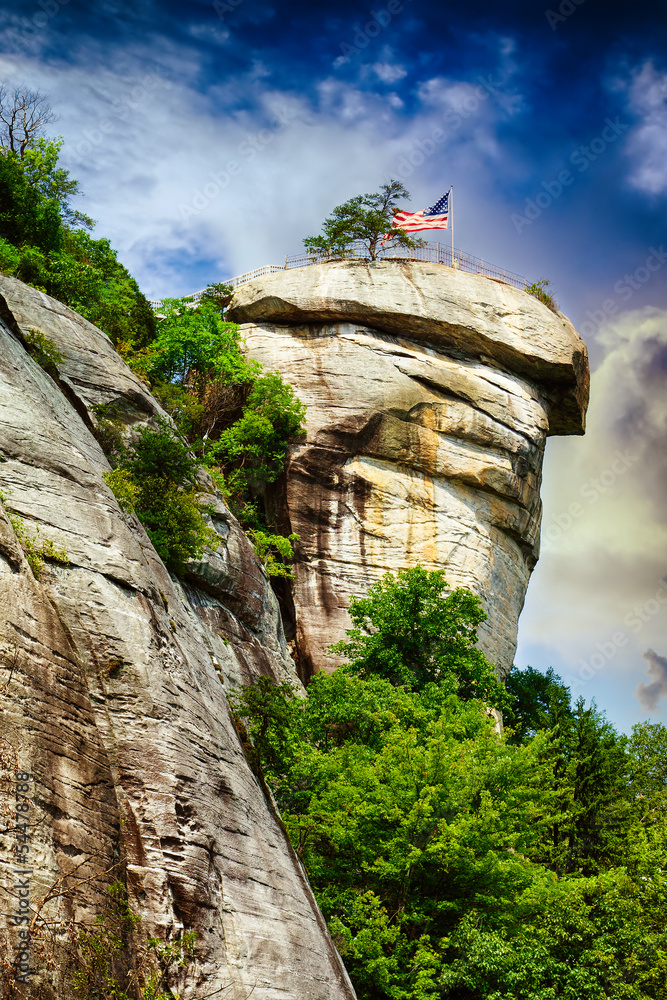 Chimney Rock at Chimney Rock State Park in North Carolina, USA. Stock ...