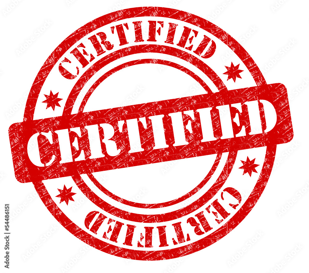 Certified Stempel rot #130723-svg01 Stock-Vektorgrafik | Adobe Stock