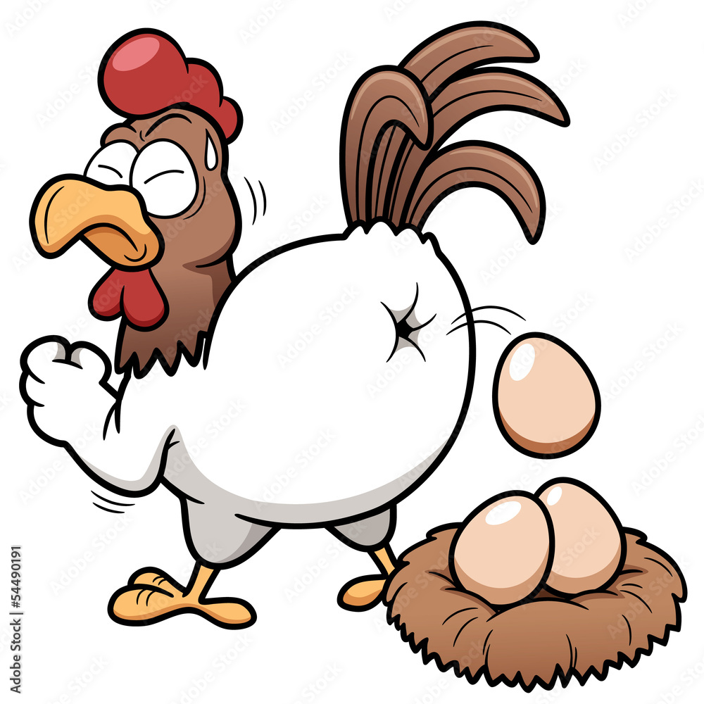 Vector illustration of cartoon hen Stock Vector | Adobe Stock