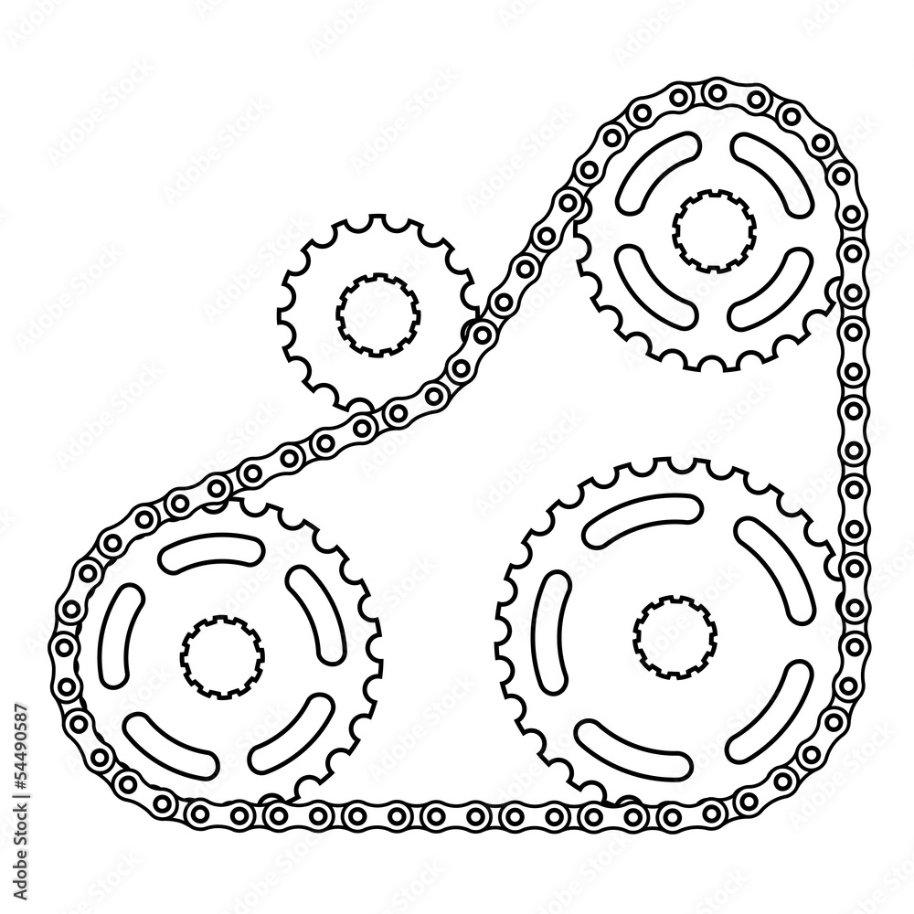 vector industrial chain sprocket silhouette Stock Vector | Adobe Stock