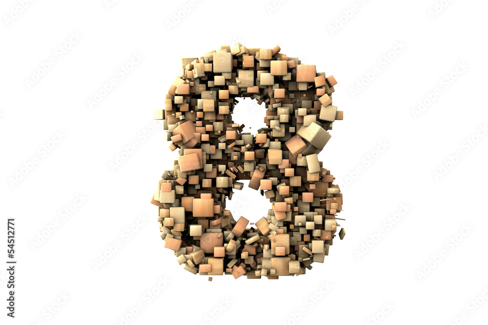 Number eight shape build with wood particles Stock Illustration | Adobe ...