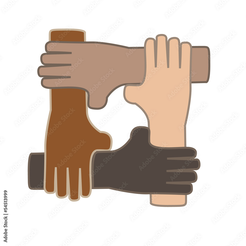 vector of holding hands as symbol of partnership Stock Vector | Adobe Stock
