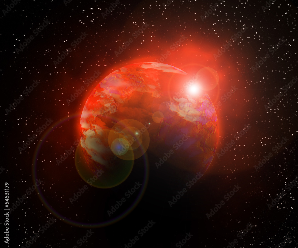 Red Planet Universe Background Stock Illustration | Adobe Stock