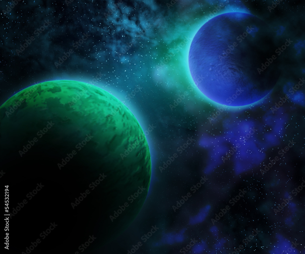 Planets Outer Space Backdrop Stock Illustration | Adobe Stock