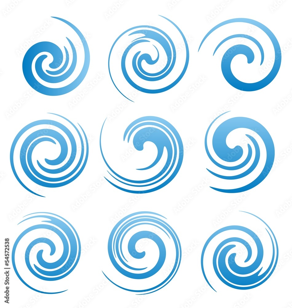 Set of water swirls and abstract waves Stock Vector | Adobe Stock