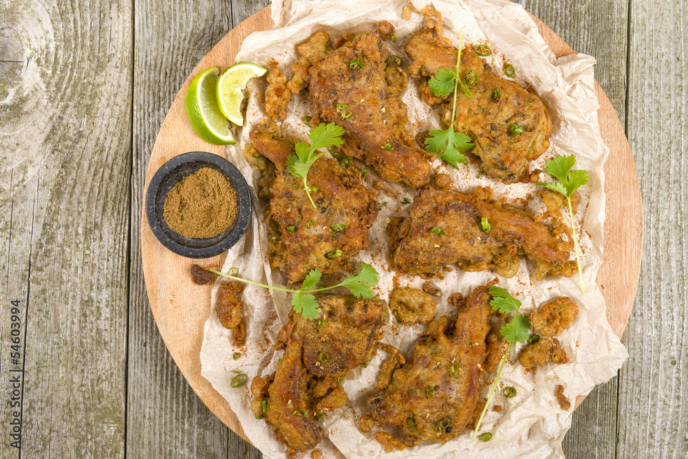 Mutton Chaap - Fried battered lamb cutlets and chaat masala Stock Photo ...
