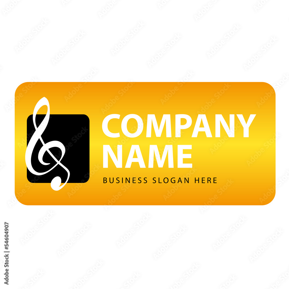 Business Logo Musik Notenschlüssel Noten Stock Vector | Adobe Stock