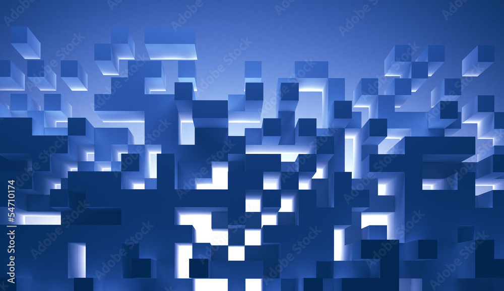 Abstract blue box design background render Stock Photo | Adobe Stock