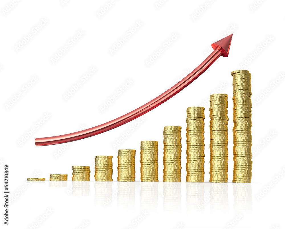 Coin graph isolated on white with clipping path. Stock Illustration ...