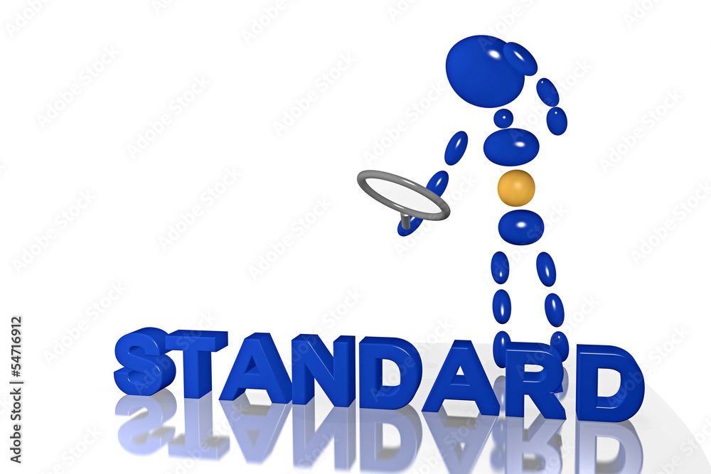 Mensch in 3D mit Lupe_Standard Stock Illustration | Adobe Stock