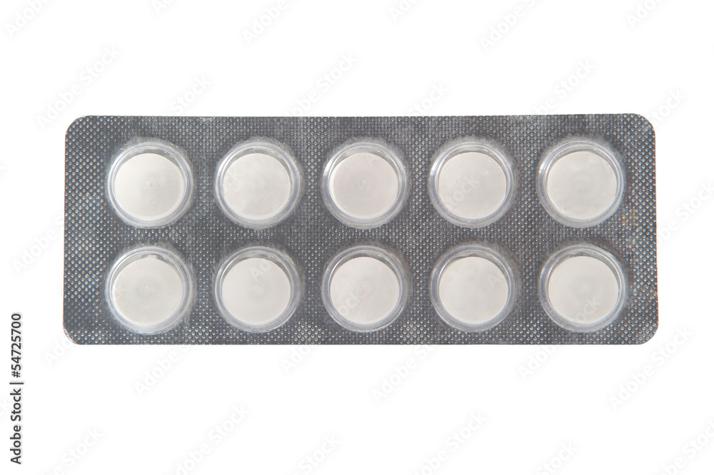Photo Art Print White plain tablet in blister pack khuntapol