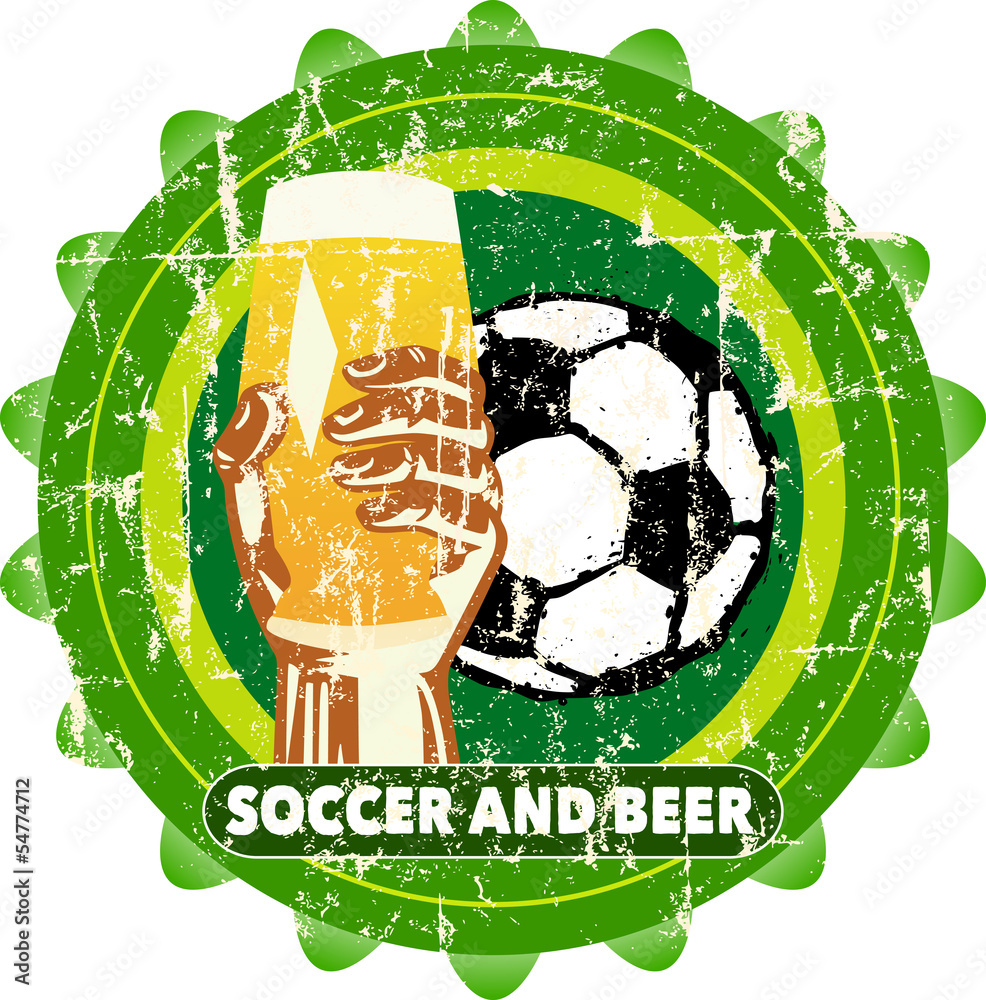 sports bar and beer / soccer sign, vector illustration Stock Vector ...