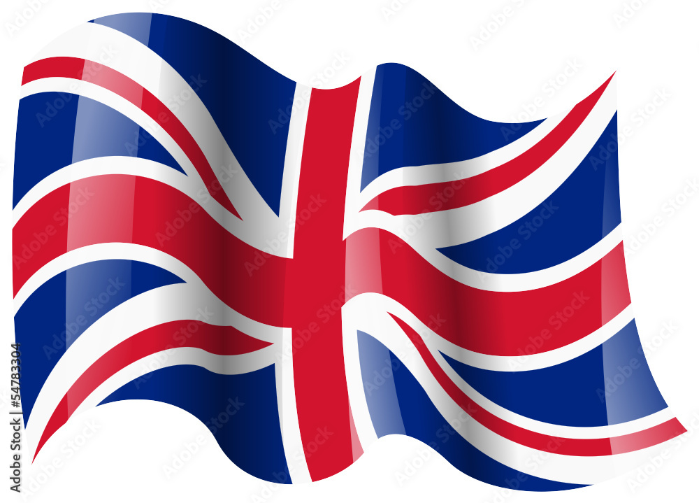 uk fahne wehend uk flag waving Stock-Vektorgrafik | Adobe Stock
