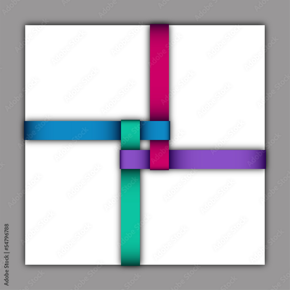 Blank paper divided into four sections by ribbons Stock Vector | Adobe ...