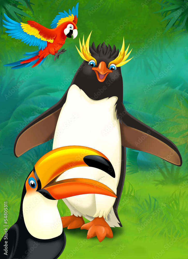 Cartoon tropical - illustration Stock Illustration | Adobe Stock