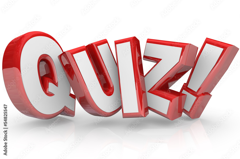 Quiz Red 3D Word Test Exam Assessment ilustración de Stock | Adobe Stock