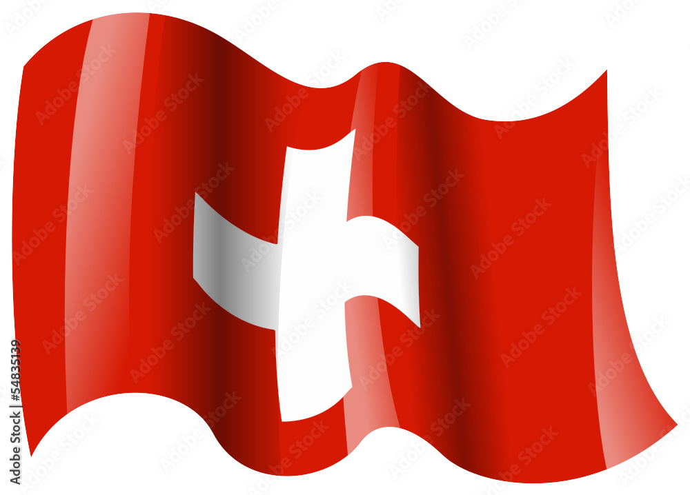 schweizer fahne wehend switzerland flag waving Stock Vector | Adobe Stock