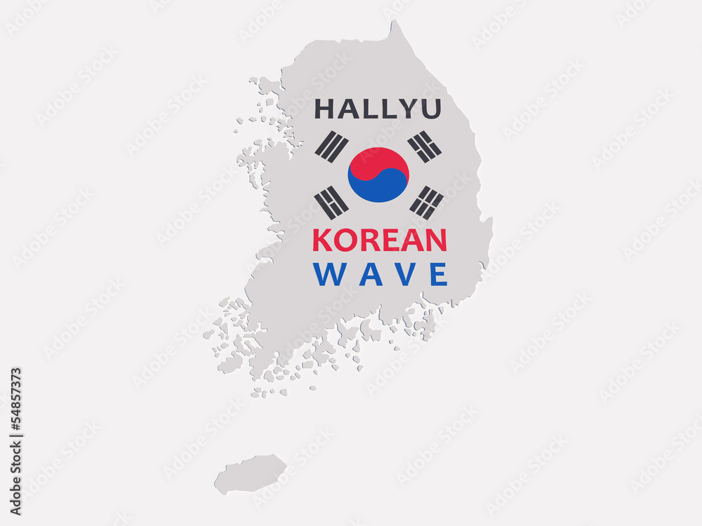 Hallyu_Korean Wave_map Stock 일러스트레이션 | Adobe Stock