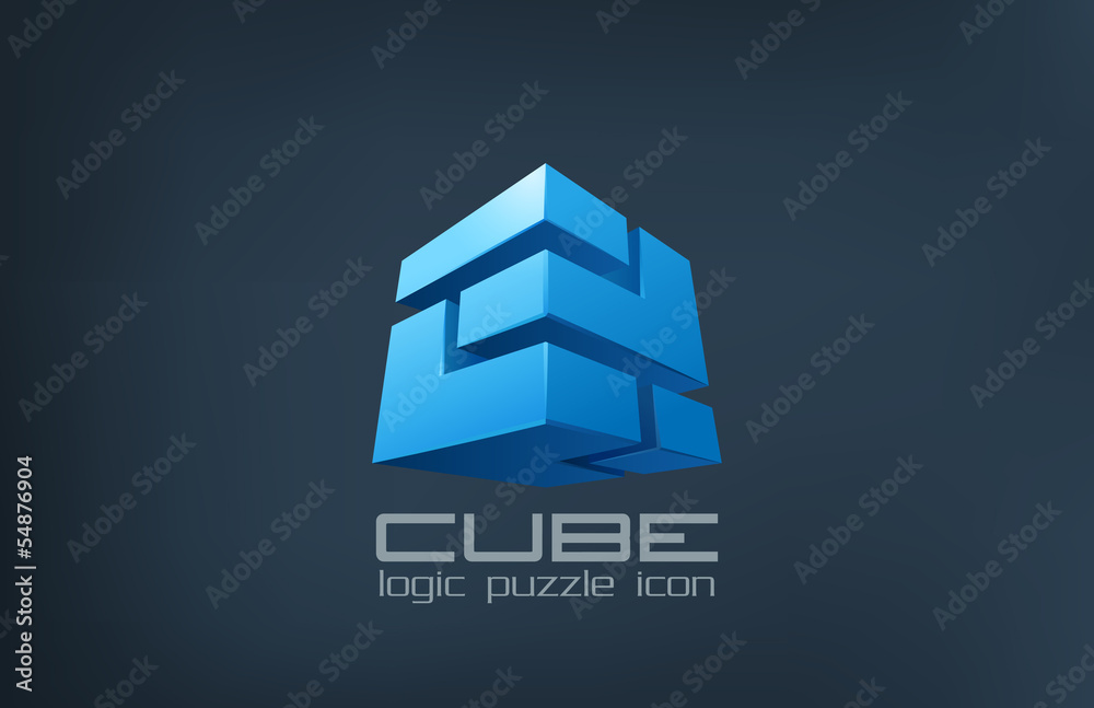 Logo cube technology abstract. Logic Puzzle box icon. Stock Vector ...