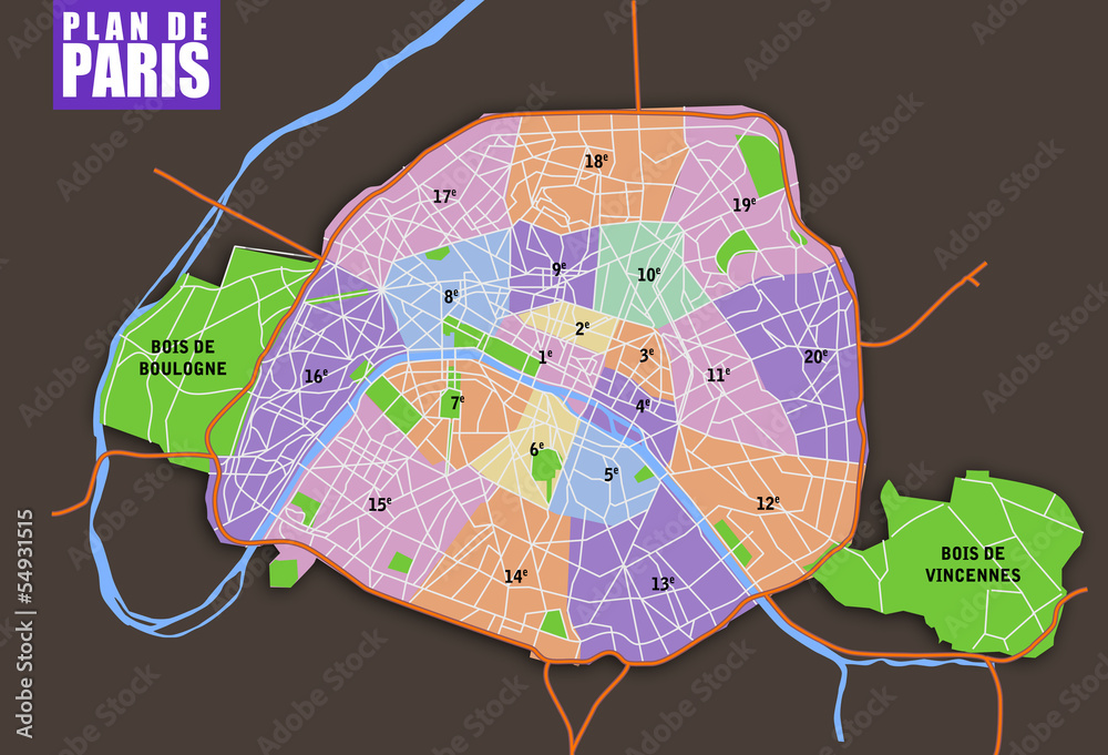 Plan de Paris Stock Photo | Adobe Stock