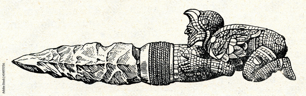 Aztec sacrificial knife with a mosaic handle Stock Photo | Adobe Stock