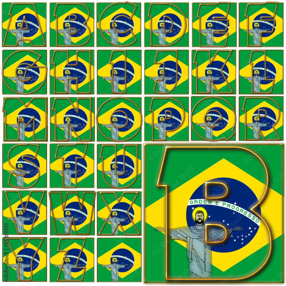 ABC alphabet characters font Brazil South America Stock Vector | Adobe ...