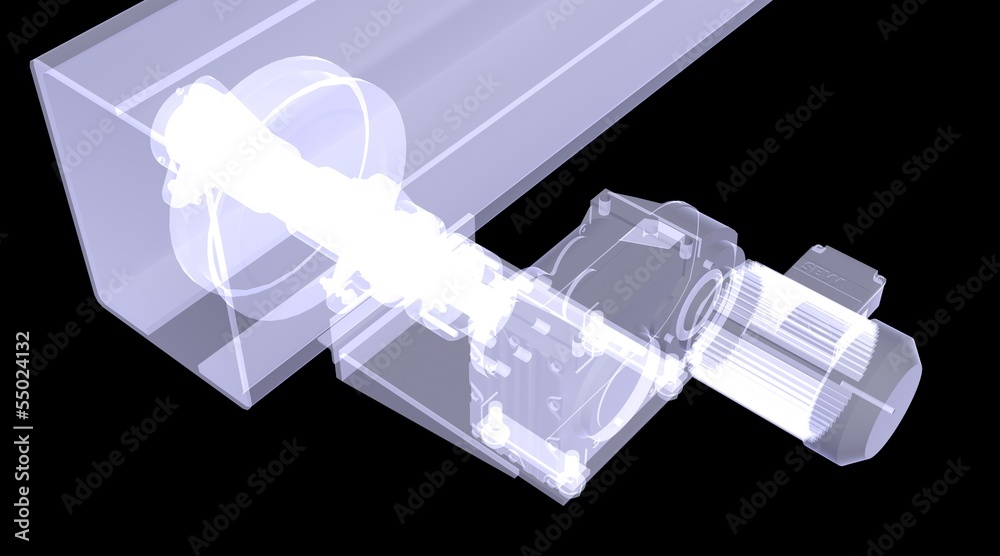 Overhead crane. X-Ray render Stock Illustration | Adobe Stock
