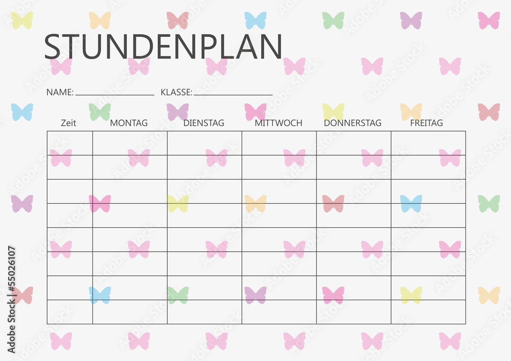 stundenplan Stock Vector | Adobe Stock